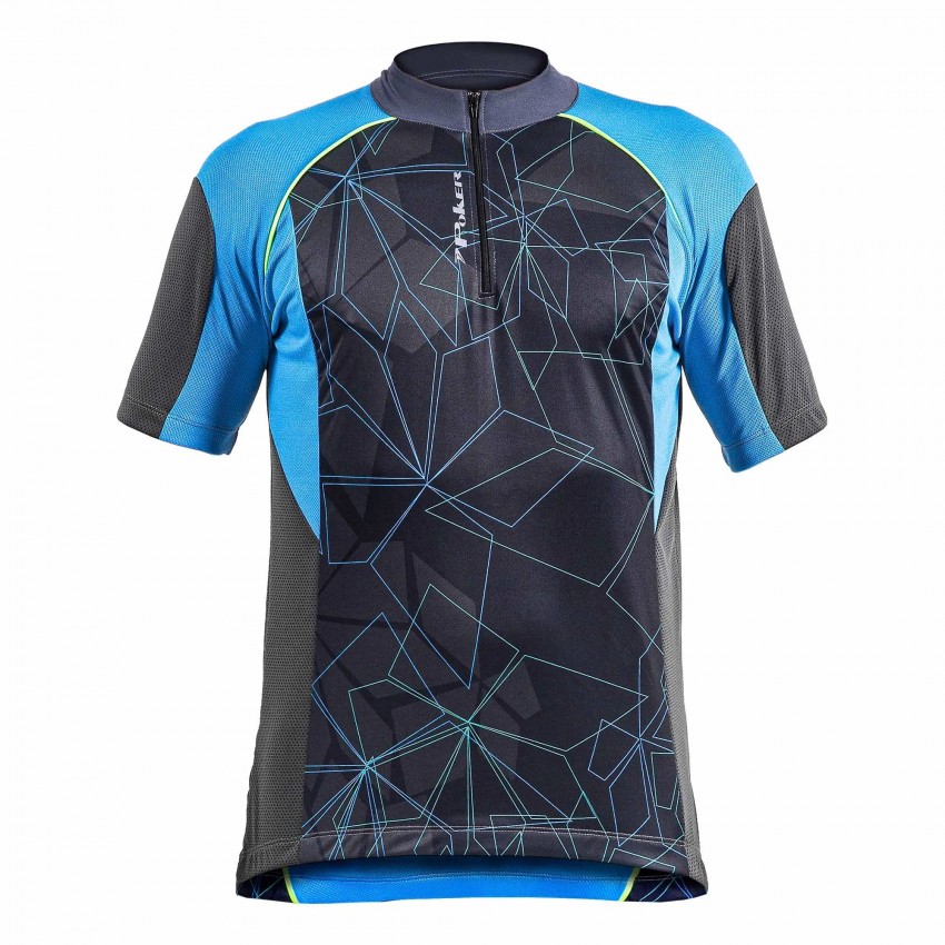 Camisa Ciclismo Poker Dare com Ziper Chumbo+Verde - Masculina - Top Radical